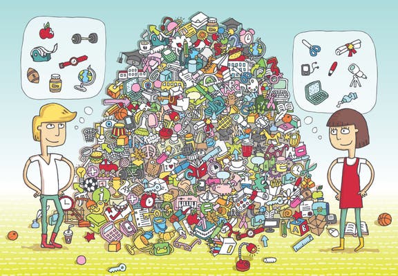 Find Objects Visual Game. Solution in Hidden Layer! Stock Vector ...