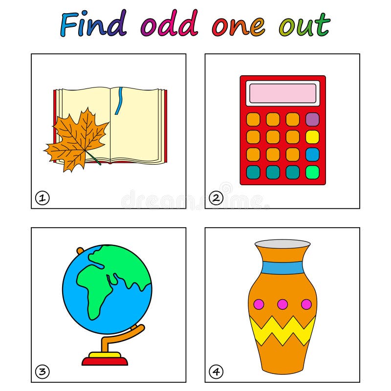 Find Odd One Out - Game for Kids. Worksheet Stock Vector - Illustration ...