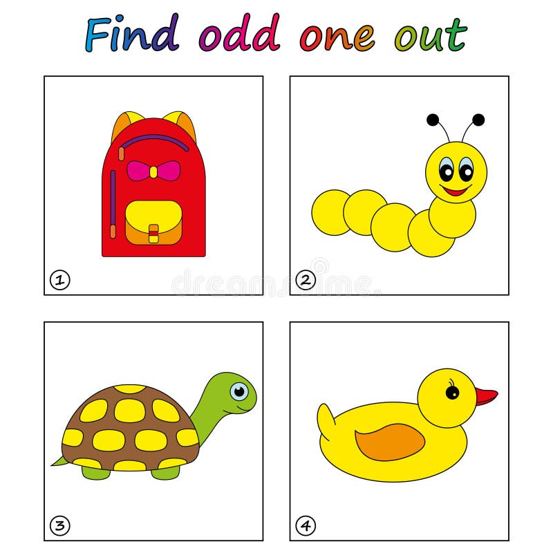 Find Odd One Out - Game for Kids. Worksheet Stock Vector - Illustration ...