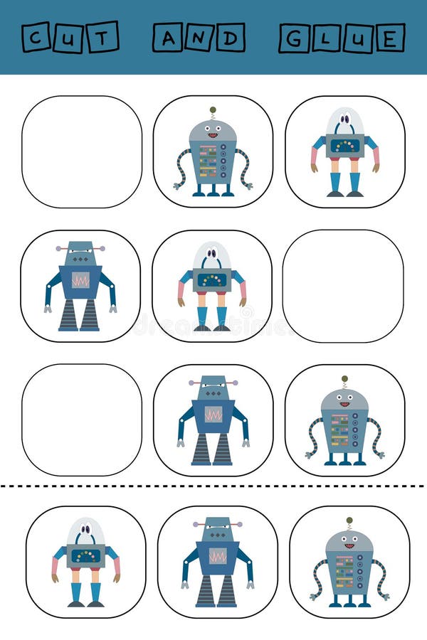 Robots Kids Worksheet Stock Illustrations – 446 Robots Kids Worksheet ...