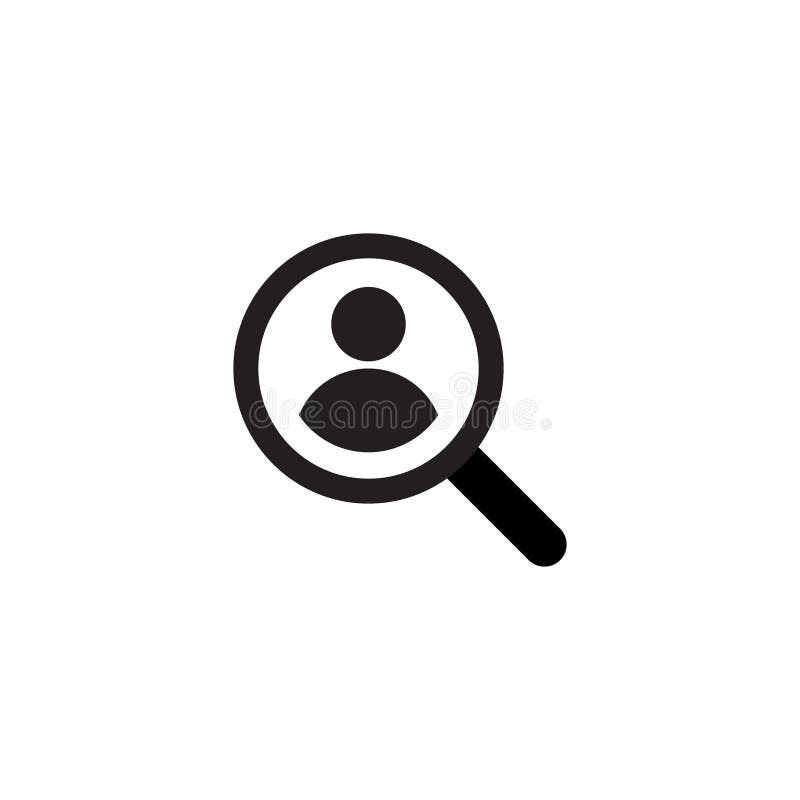Find People Icon Vector. Magnifying Glass with Avatar Symbol Stock ...