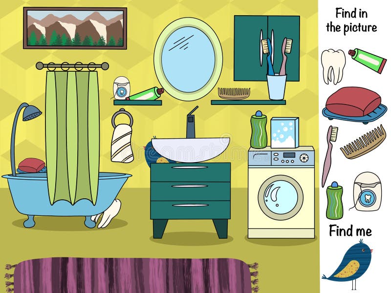 Find in the Picture. Logical Game for Kids Stock Illustration ...