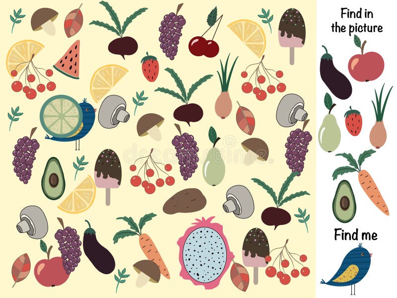 Find in the Picture. Logical Game for Kids Stock Illustration ...