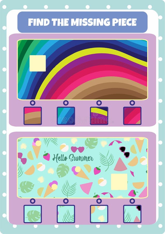 Find in the Pictures Missing Piece Stock Illustration - Illustration of ...