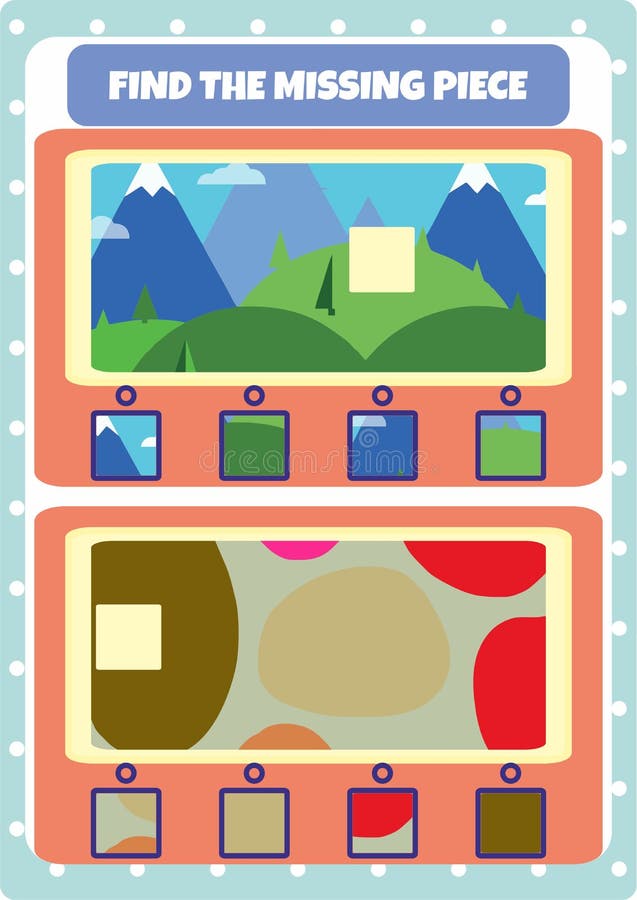 Find in the Pictures Missing Piece Stock Illustration - Illustration of ...