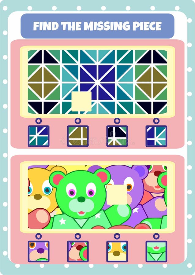 Find in the Pictures Missing Piece Stock Illustration - Illustration of ...