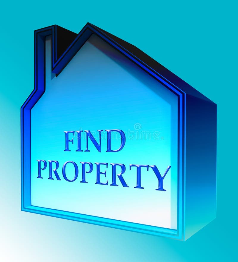 Find Property Shows Home Search 3d Rendering Stock Illustration ...
