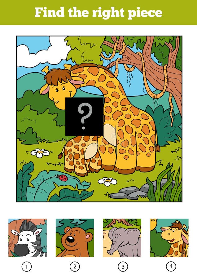 Find the Right Piece, Visual Game. Answer No. 2 Stock Vector ...