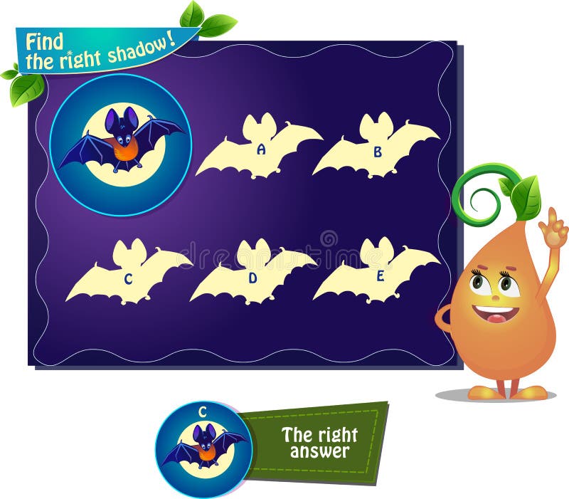 Find right shadow bat stock illustration. Illustration of kids - 98468010