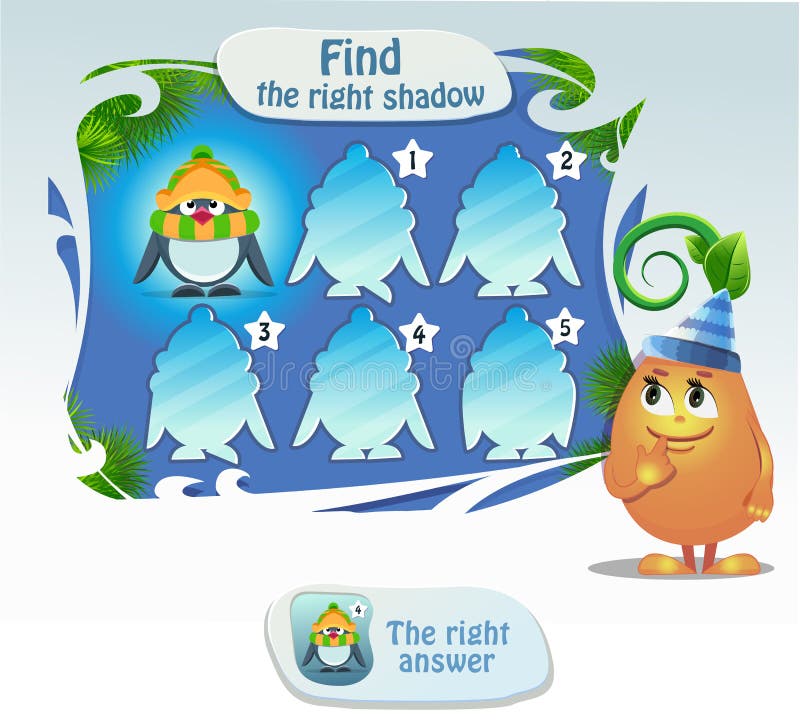 Find the right shadow 2 stock illustration. Illustration of cheerful ...