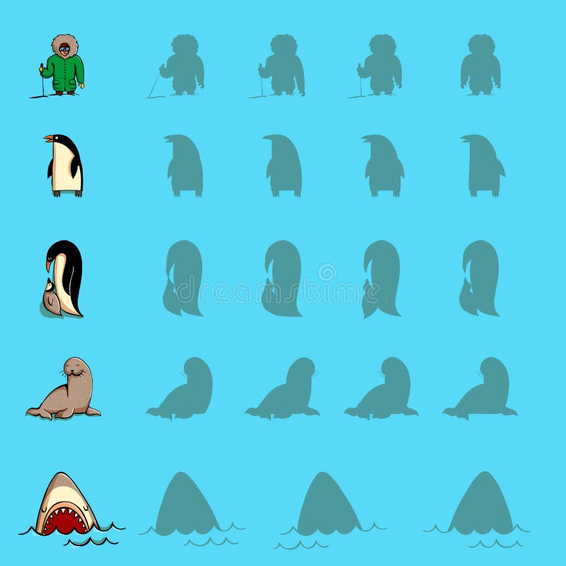 Find the Right Shadow Visual Games. Five Games Set Stock Vector ...