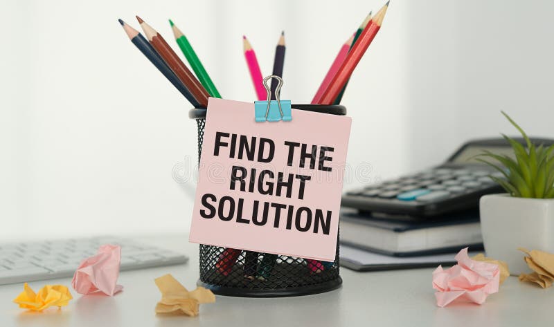 Find the Right Solution Text Write on Paper and Digital Table. Stock ...