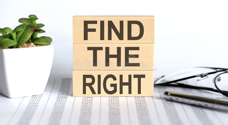 Find the Right Text on the Wooden Cubes on the Chart Stock Image ...