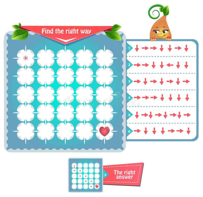 Find the Right Way Heart Iq Stock Illustration - Illustration of vector ...