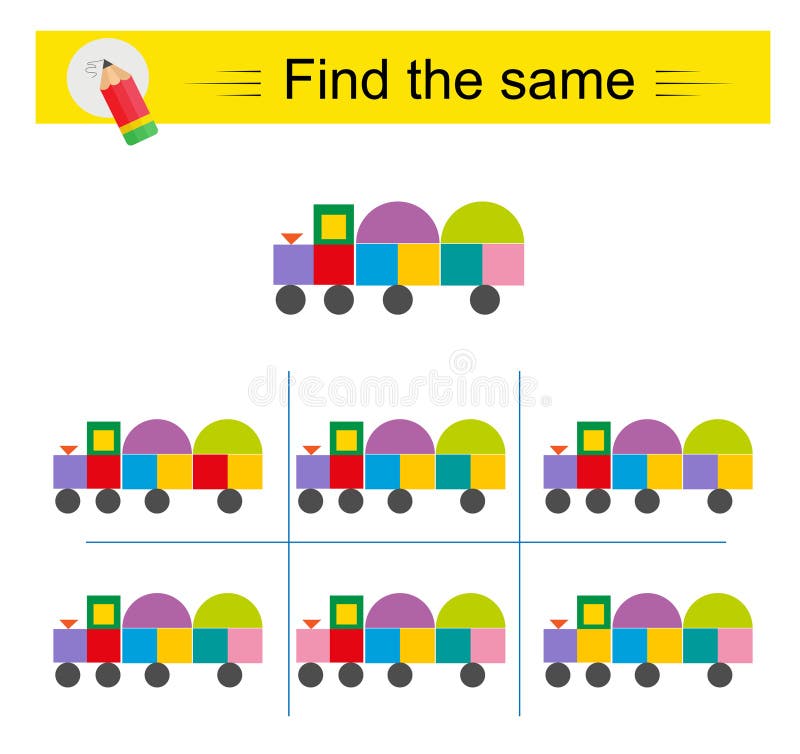 Find Same Picture. Attention Task. Stock Vector - Illustration of ...