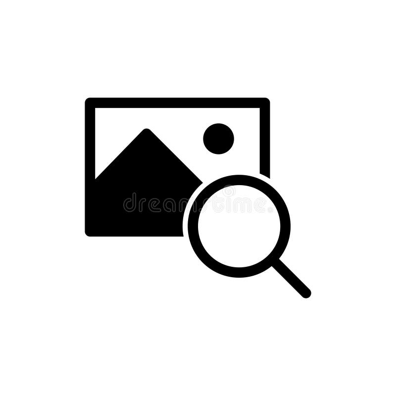 Find or Search Picture Icon with Magnifying Glass Stock Vector ...