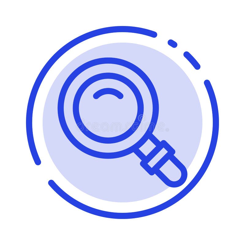 Find, Search, View, Glass Blue Dotted Line Line Icon Stock Vector ...