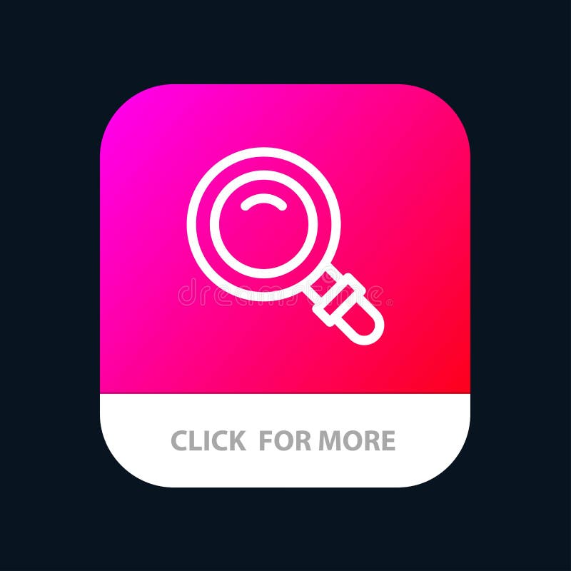 Find Search View Glass Mobile App Button Android And Ios Line Version Stock Vector