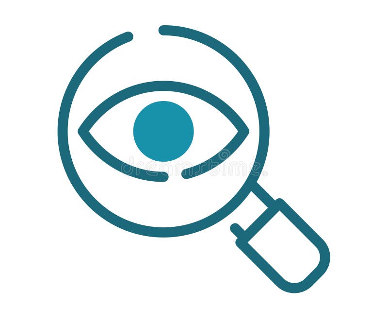 Find Searching Eye Single Isolated Icon with Solid Line and Dash Style ...