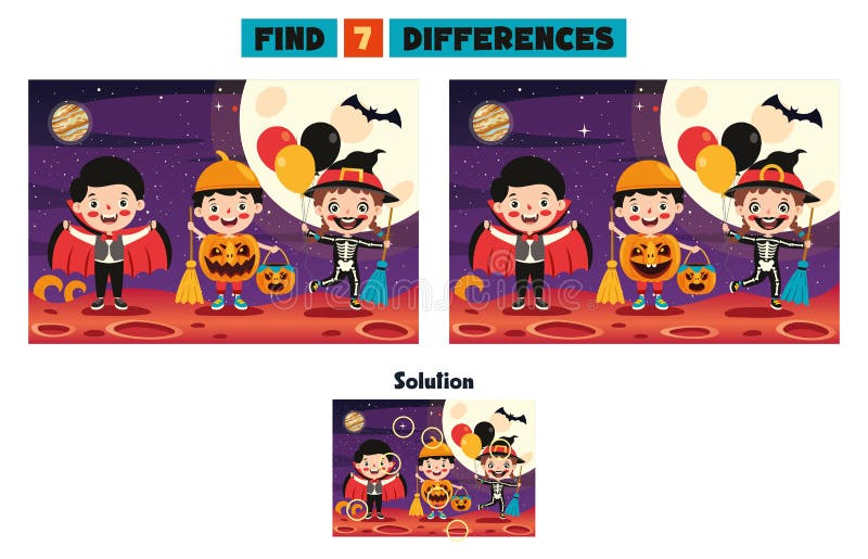 Find Seven Differences Activity for Children Stock Vector ...