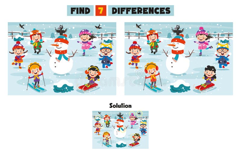 Find Seven Differences Activity for Children Stock Vector ...