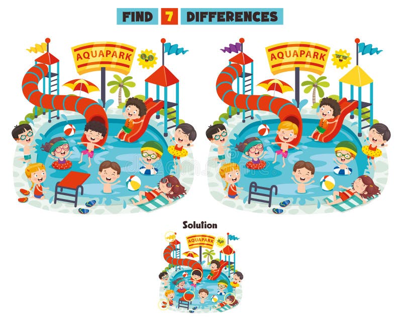 Find Seven Differences Activity for Children Stock Vector ...