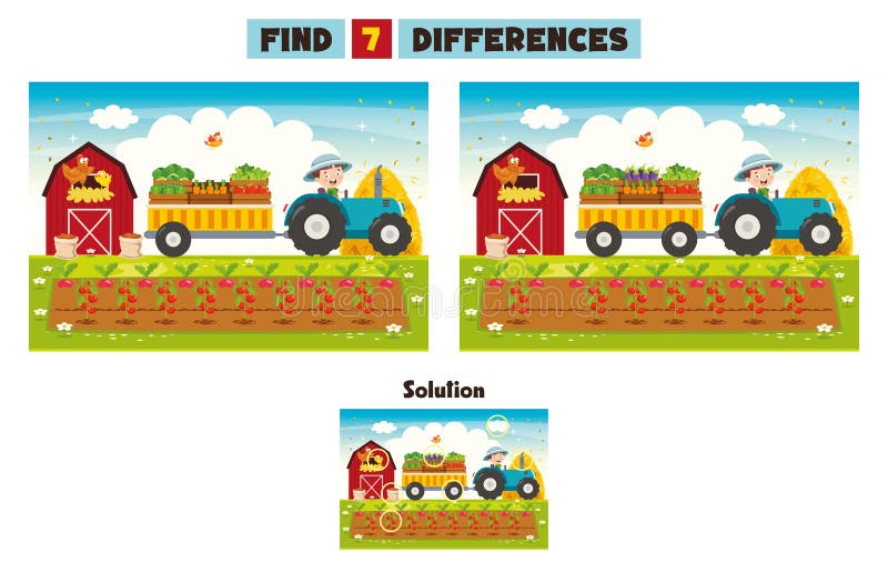 Find Seven Differences Activity for Children Stock Vector ...
