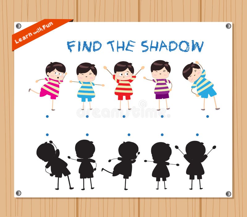 Find the Shadow Educational Activity Task for Preschool Children with ...