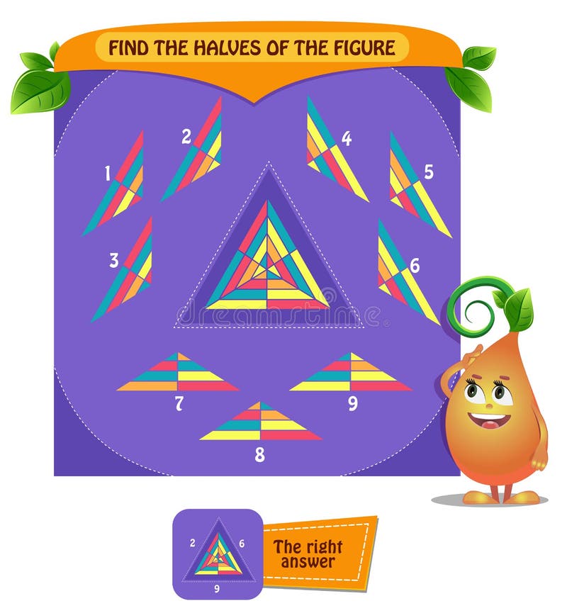 Find the Shape Halves Logic Triangle Stock Illustration - Illustration ...