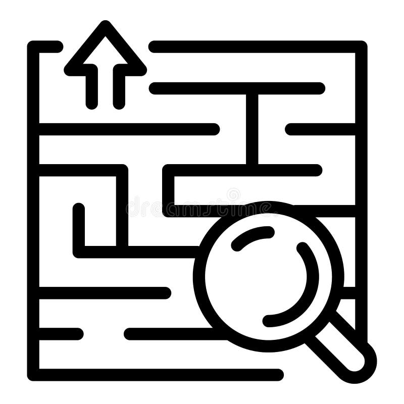 Find Solution Icon, Outline Style Stock Vector - Illustration of ...