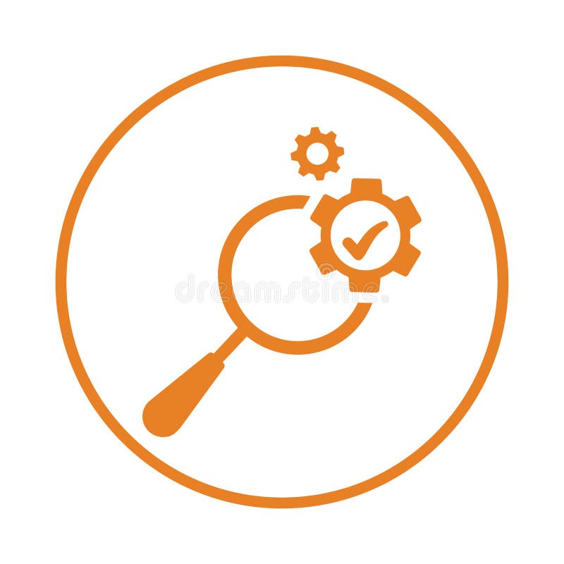 Find, Solution, Search, Setting Icon. Orange Vector Design. Stock ...