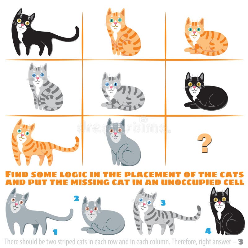 Find Some Logic in the Placement of the Cats Stock Vector ...