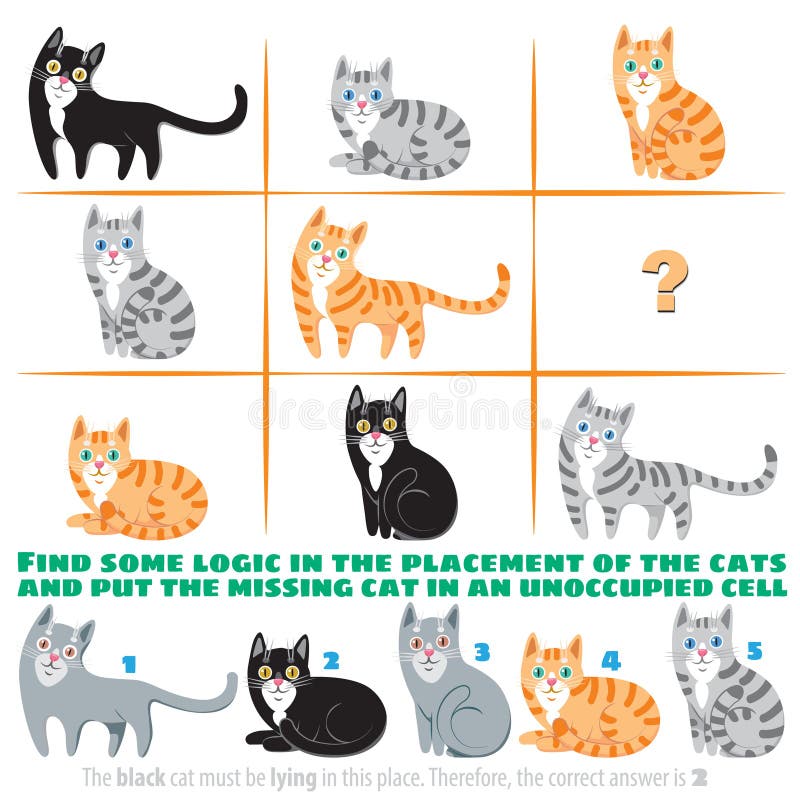 Find Some Logic in the Placement of the Cats Stock Vector ...