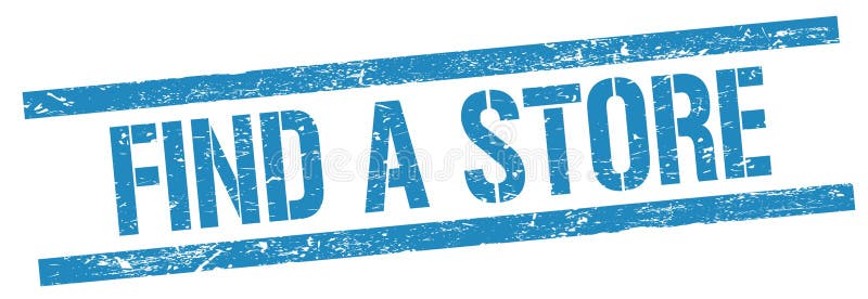 FIND a STORE Text on Blue Grungy Rectangle Stamp Stock Illustration ...