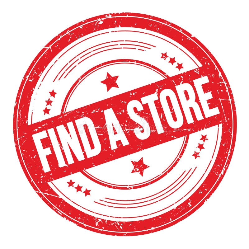 FIND a STORE Text on Red Round Grungy Stamp Stock Illustration ...