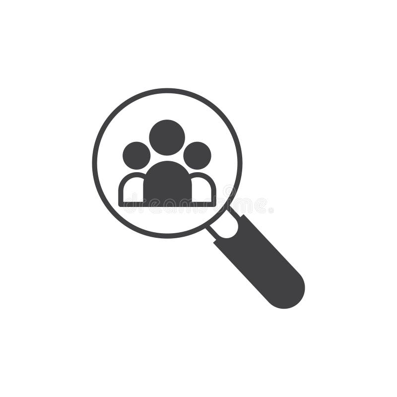 Find Team Icon. Vector Sign Symbol with 3 People and Search Symbol ...