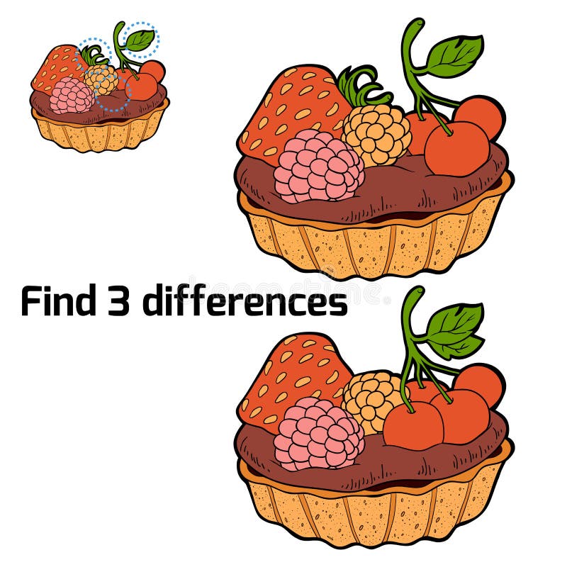 Find Three Differences (cake) Stock Vector - Illustration of amusing ...
