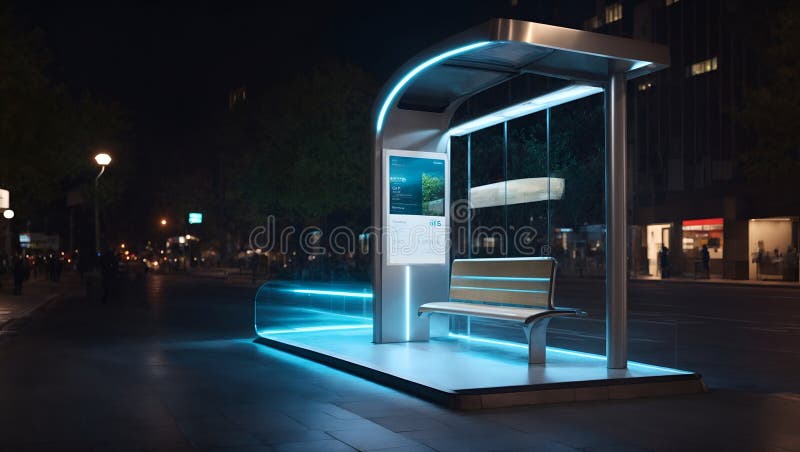 Tranquil Transit: a Modern Bus Stop in Harmony with Nature.ai Generated ...