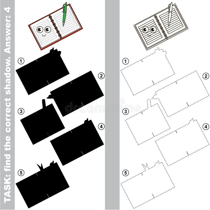 Find True Correct Shadow, the Educational Kid Game. Stock Vector ...