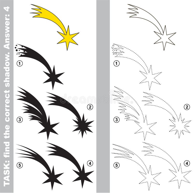 Find True Correct Shadow, the Educational Kid Game. Stock Illustration ...