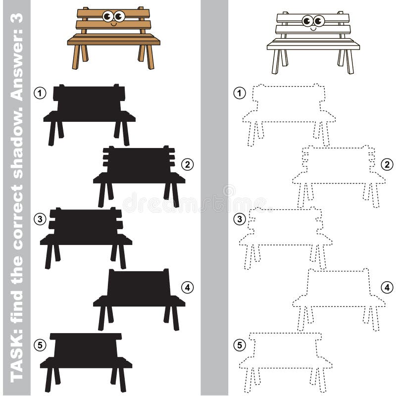 Find True Correct Shadow, the Educational Kid Game. Stock Vector ...