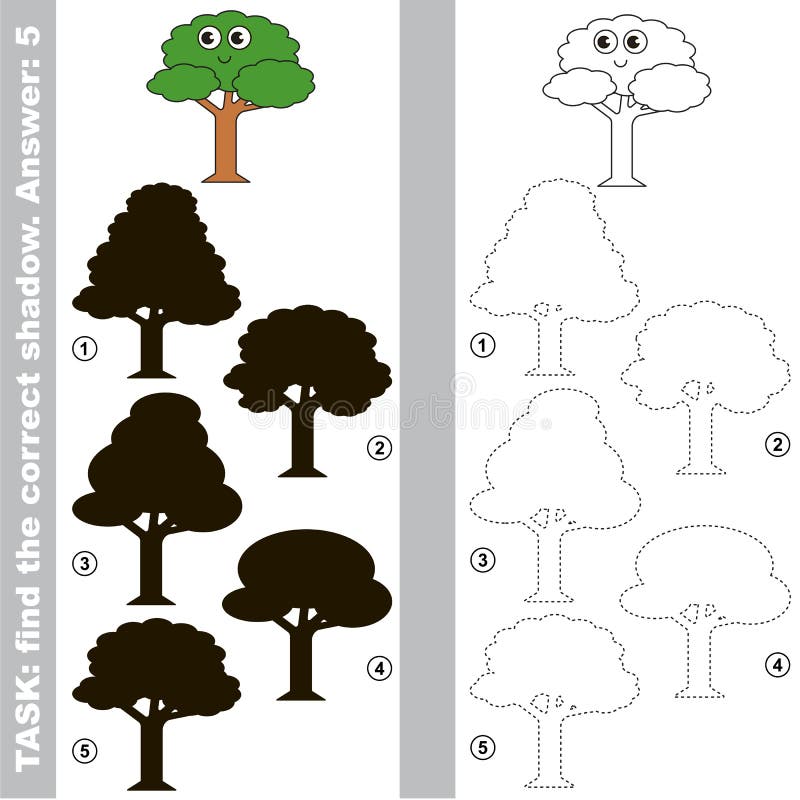 Find true correct shadow. stock vector. Illustration of educational ...