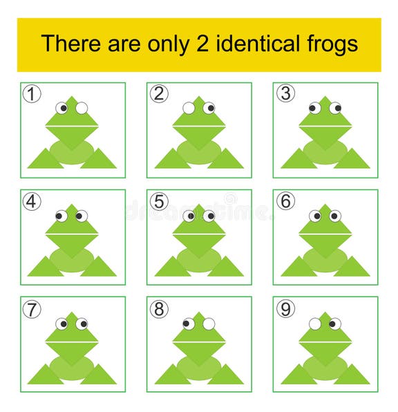 Find Two Identical Frogs. Logic Game for Children. Task for the ...