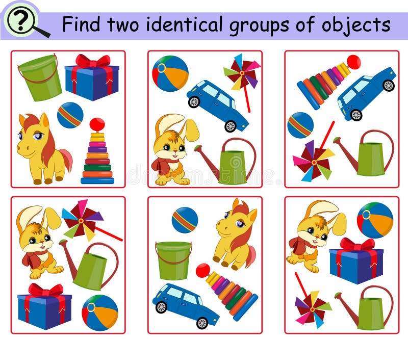 Match Two Identical Images Stock Illustrations – 917 Match Two ...