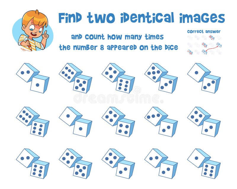 Find Two Identical Images. Count How Many Times the Number 8 Appeared ...