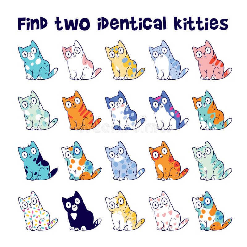 Identical Kitties Stock Illustrations 2 Identical Kitties Stock Illustrations Vectors