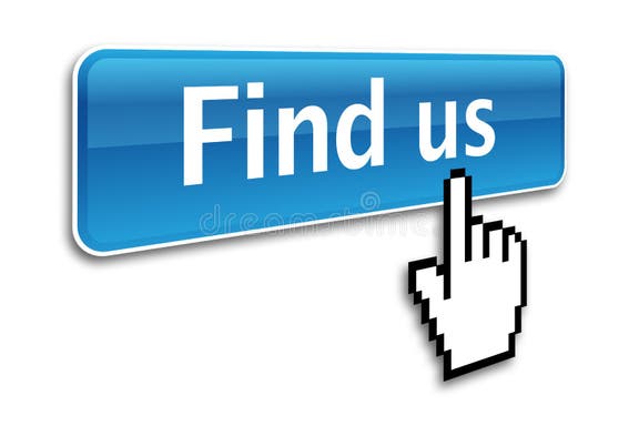 Find us button stock illustration. Illustration of sign - 50300188