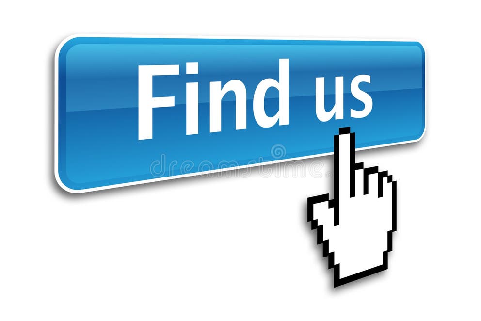 Find us button stock illustration. Illustration of sign - 50300188