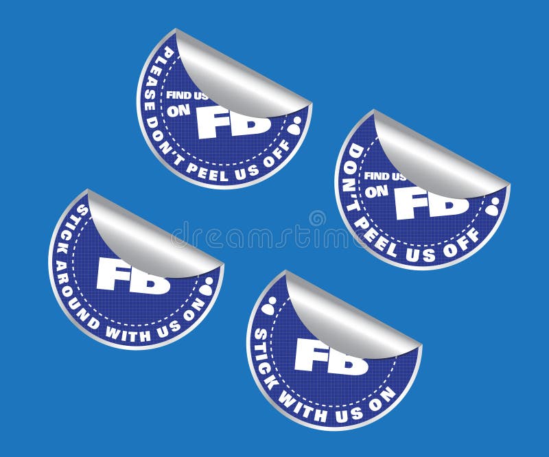 Find Us on Social Media Network Label Stickers Set Editorial ...