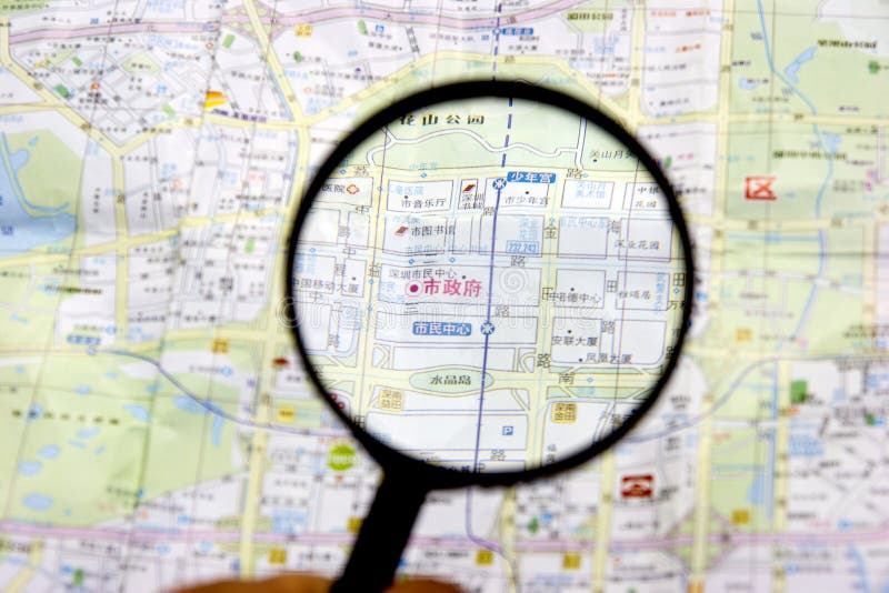 Searching on a map stock image. Image of navigate, destination - 1437673